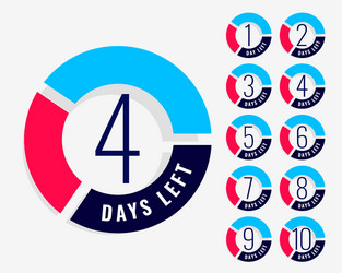 Eighteen days left icon 18 to go Royalty Free Vector Image