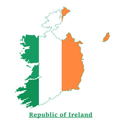 Republic ireland map flag Royalty Free Vector Image