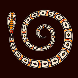 Snake aboriginal art style monochrome isolated Vector Image