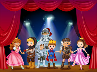 Children in stage costume Royalty Free Vector Image