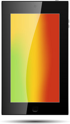 Tablet on colored paper Royalty Free Vector Image