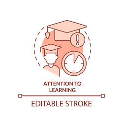 Attention to learning concept icon Royalty Free Vector Image