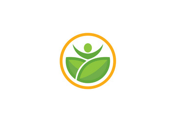 Leaf health logo design template Royalty Free Vector Image