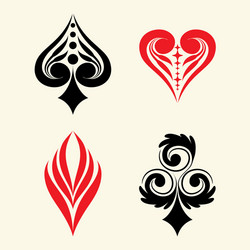 Black clubs shape ornamental for playing card Vector Image