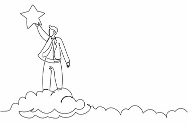 Single continuous line drawing success Royalty Free Vector