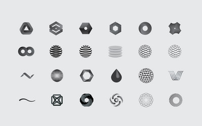 24 hexagon shape designs Royalty Free Vector Image