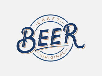 Beer hand written lettering logo Royalty Free Vector Image