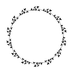 Floral circle round border flower frame ring Vector Image
