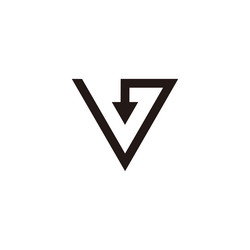 Letter v7 simple geometric logo Royalty Free Vector Image