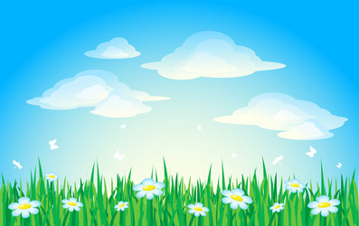 Cartoon spring landscape Royalty Free Vector Image