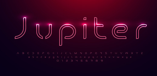 Space font alphabet letters outline linear Vector Image