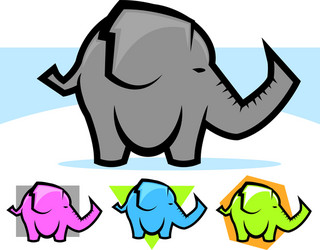 Cute blue elephant icon Royalty Free Vector Image
