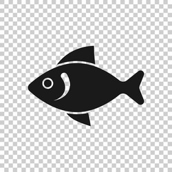 Black fish icon isolated on transparent background