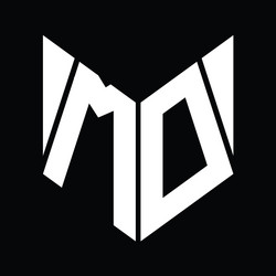 Md logo monogram shield sharp half round shape Vector Image