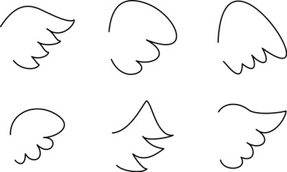 Wings set with white angel Royalty Free Vector Image