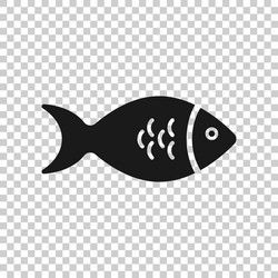 Black fish icon isolated on transparent background