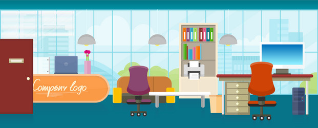 Modern office interior Royalty Free Vector Image