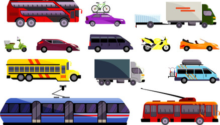 Urban city cars and vehicles transport Royalty Free Vector