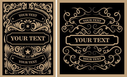 Vintage ribbon banner graphic set Royalty Free Vector Image