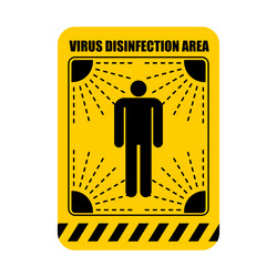 Disinfection area sticker virus exclusion zone Vector Image