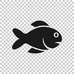 Black fish icon isolated on transparent background