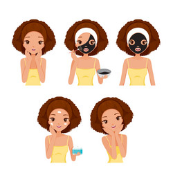 Girl mask face Royalty Free Vector Image - VectorStock