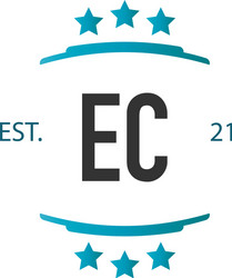 Initial letter ce star creative logo design Vector Image