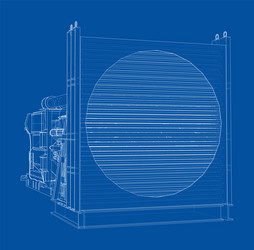 Diesel generator blueprints Royalty Free Vector Image