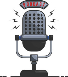 Microphone logo with hot head on white background Vector Image