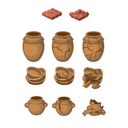 Broken greece vase ancient pottery isolated Vector Image