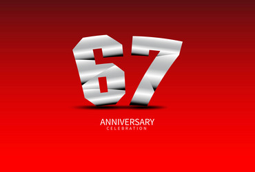 67 year anniversary celebration logo red Vector Image