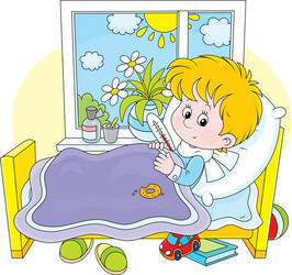Sick boy Royalty Free Vector Image - VectorStock