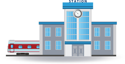 Train station or railway railroad platform Vector Image
