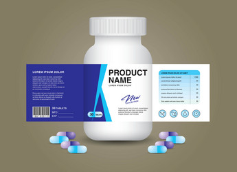 Supplement bottle packaging cosmetic package Vector Image
