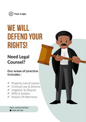 Flyer design of need legal counsel template Vector Image