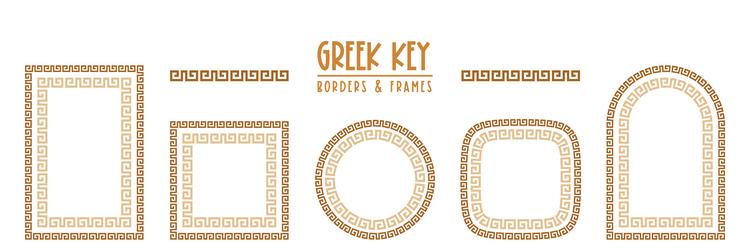 Greek key frames and borders decorative collection