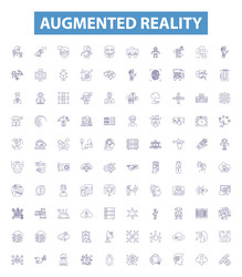Augmented reality line icons signs set design Vector Image