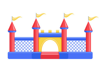 Bouncy inflatable castle with tower and safety Vector Image
