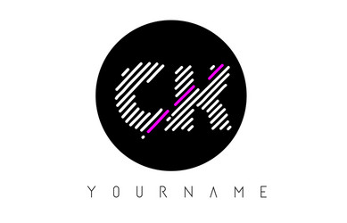 Purple pink ck c k letter logo design with ink Vector Image
