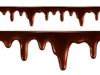 Seamless melting chocolate border frame template Vector Image
