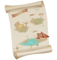 Pirate treasure map Royalty Free Vector Image - VectorStock