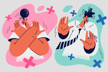 People showing no gesture Royalty Free Vector Image