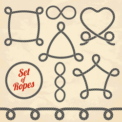 Tying the knot rope hearts set Royalty Free Vector Image