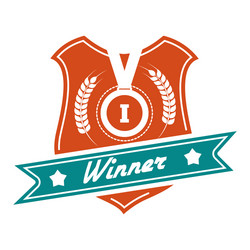 Winner colorful award badge Royalty Free Vector Image