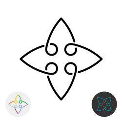 Celtic like style linear star with circle symbol Vector Image