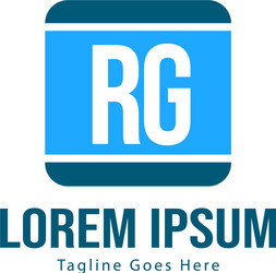 Initial rg logo template with modern frame Vector Image