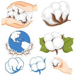 Set of cotton isolated cartoon Royalty Free Vector Image