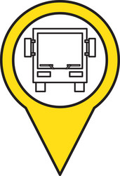 Stop bus location pin Royalty Free Vector Image