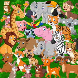 Big animals collection set Royalty Free Vector Image