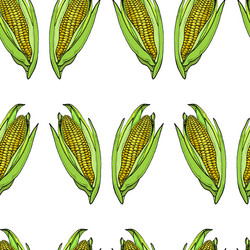 Coloured corn seamless vibrant pattern Royalty Free Vector
